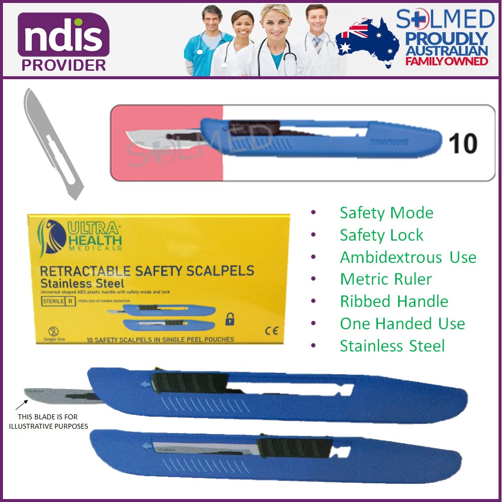 Retractable Safety Scalpel Blades | Box of 10 | SOLMED – Solmed Medical ...